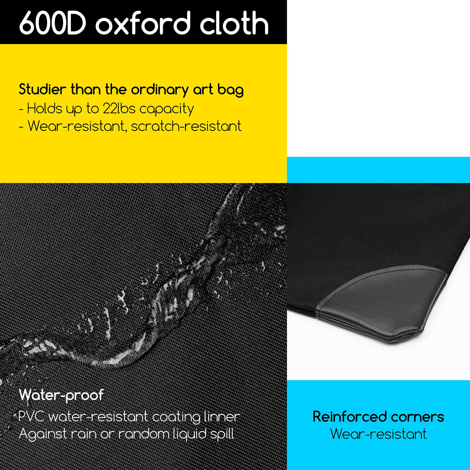 MEEDEN Studio Art Portfolio Case 20" X 26" Water-proof with Double Compartments, 600D Oxford Art Portfolio Bag, Portfolio Folder for Artwork, Canvas, Photography, Poster, Red, Hold up to 22 Lbs