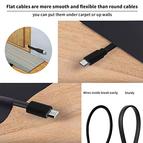 2 Pack 13.1FT Power Extension Cable for WyzeCam,WyzeCam Pan,KasaCam Indoor,NestCam Indoor, Blink,Cloud Cam, USB to Micro USB Durable Charging and Data Sync Cord for Security Camera-Black