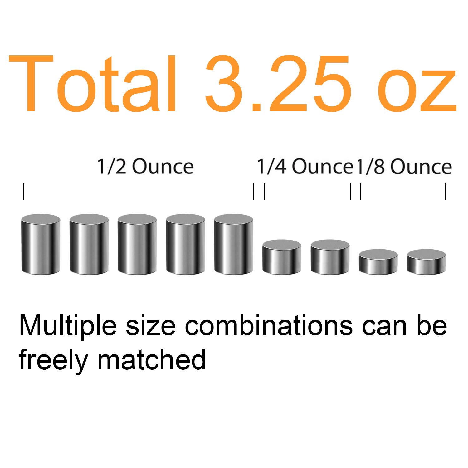 Ruisita 3.25 Ounce Tungsten Weights Wood Car Tungsten Weights Cylinders Weights in Assorted Sizes to Optimize Wood Car for Speed,Compatible with Pinewood Car Derby Weights