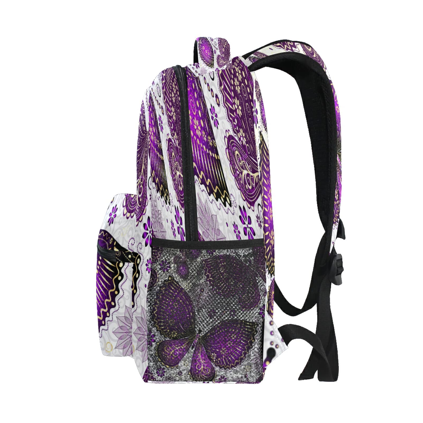 ALAZA Butterfly Violet Flower Purple Travel Laptop Backpack Business Daypack School Bag Bookbag Fit 15.6 Inch Laptops for Women Men Girls
