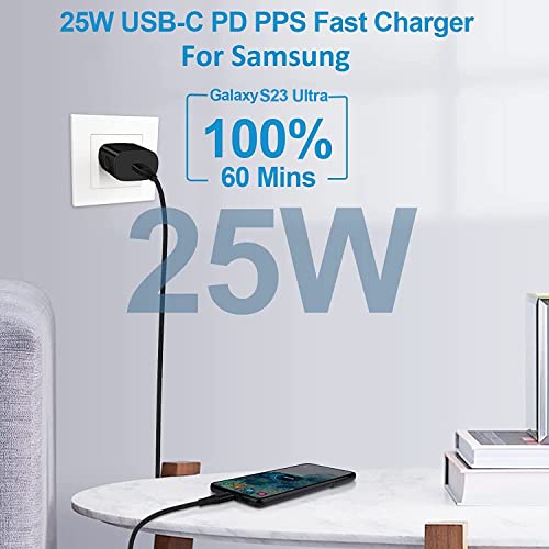 A54 Super Fast Samsung 25W Type C Charger USB C Charging Block for Samsung Galaxy A53 A14 A13 5G,A34,S23 S22 Ultra,S21 FE,S20,A03S,Z Flip4 Fold4,Wall Charger Plug Box+6FT C Andriod Phone Charger Cable