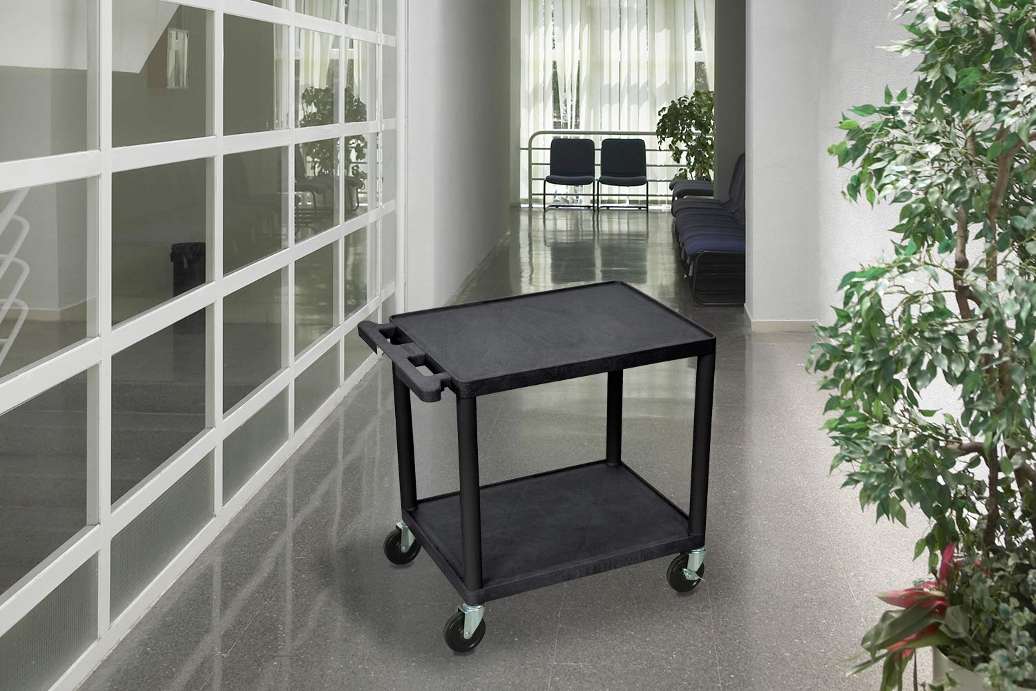 Luxor LP26-B 26" H AV Cart - Two Shelves