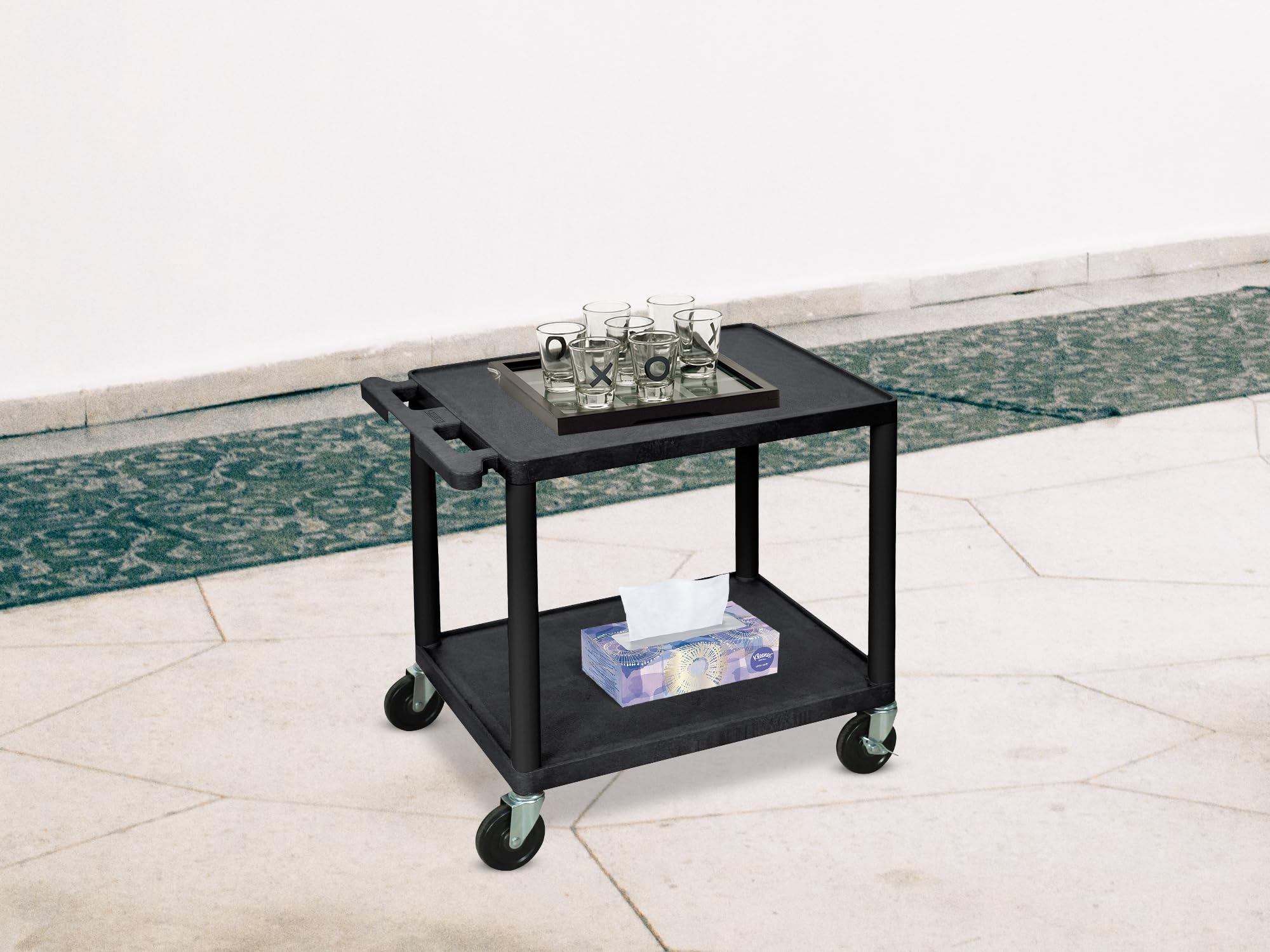 Luxor LP26-B 26" H AV Cart - Two Shelves