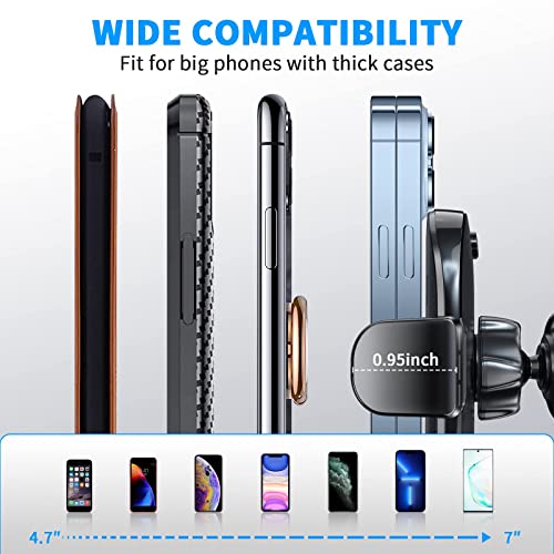 APPS2Car Phone Mount for Car, 3-in-1 Suction Cup Phone Holder for Car Dashboard Windshield Vent Universal Cell Phone Holder for Car, Compatible with iPhone, Samsung, All Cellphone, Thick Case Friendly