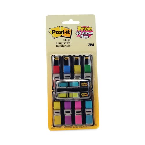 Post-it Flags Page Flag Value Pack, Assorted Colors, 280 Page Flags, 48 1/2" Arrows/Pack