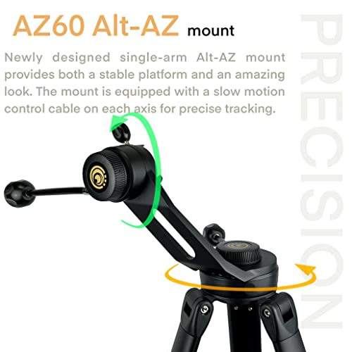 ExploraPro 70AZ Refractor Telescope β 70mm Aperture 700mm Focal Length Manual Alt-AZ Telescope with Slow Motion Control β Smartphone Adapter and Remote Shutter - Spectrum Optical Instruments