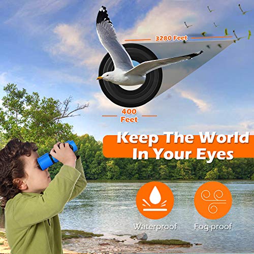 Compact Mini Binoculars for Kids – 8x21 Zoom Kids Binoculars Toy Gift Shock Proof for 3 4 5 6 7 8 9 10 11 12 13 Years Old Boys Girls Bird Watching Sporting Events Children Best Present