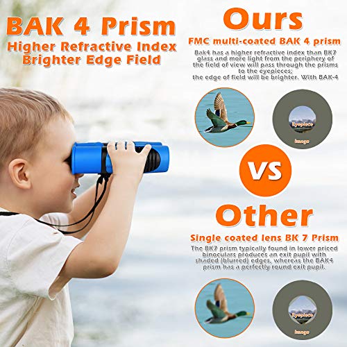 Compact Mini Binoculars for Kids – 8x21 Zoom Kids Binoculars Toy Gift Shock Proof for 3 4 5 6 7 8 9 10 11 12 13 Years Old Boys Girls Bird Watching Sporting Events Children Best Present