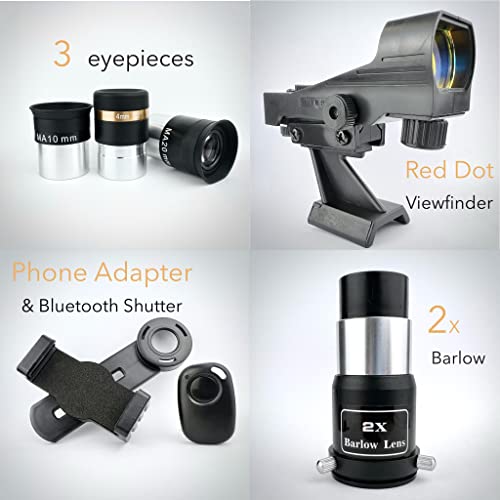 ExploraPro 70AZ Refractor Telescope β 70mm Aperture 700mm Focal Length Manual Alt-AZ Telescope with Slow Motion Control β Smartphone Adapter and Remote Shutter - Spectrum Optical Instruments