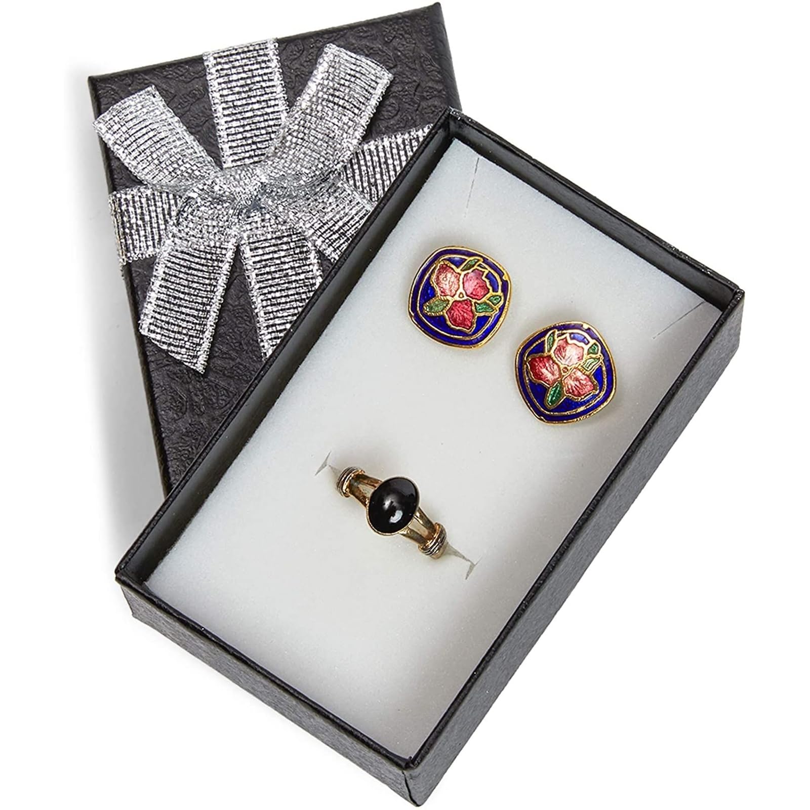 Bright Creations Jewelry Gift Box Set with Lids and Ribbon Bows (6 Colors, 2 x 3 x 1 in, 24 Pack)