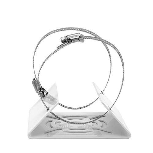 Universal Vertical Pole Mount Adapter with 2 Loops(20cm Diameter) Wall Mounting Loop Bracket and 4 Mounting Screws for CCTV Security Camera PTZ Dome