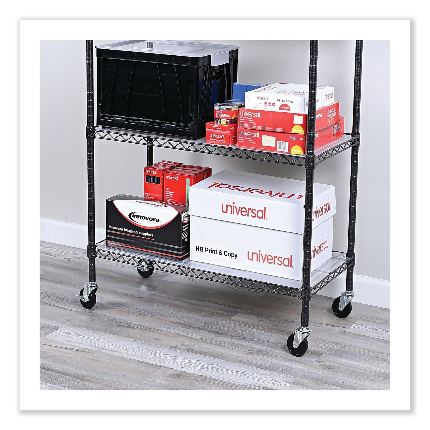 Alera ALESW790004 125 lbs. Capacity Casters for Wire Shelving Set (4-Piece/Set)