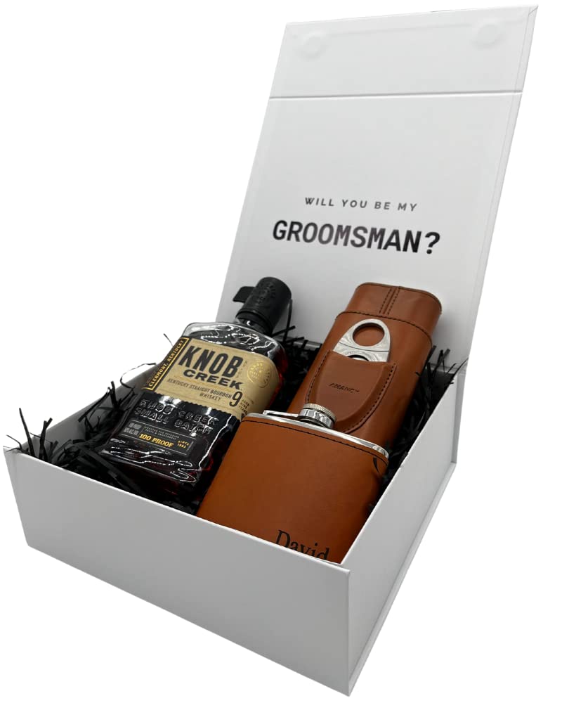 Groomsman Proposal Box | 1 Magnetic Lid Box | 1 Premium Groomsman Box | Groomsman Box, White & Black