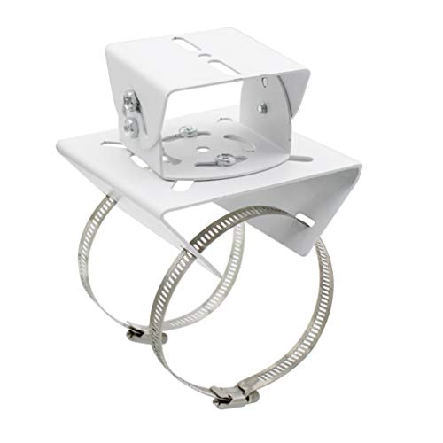 Universal Vertical Pole Mount Adapter with 2 Loops(20cm Diameter) Wall Mounting Loop Bracket and 4 Mounting Screws for CCTV Security Camera PTZ Dome