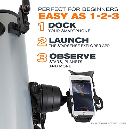 StarSense Explorer DX 130AZ Smartphone App-Enabled Telescope β Works with StarSense App to Help You Find Stars, Planets & More β 130mm Newtonian Reflector β iPhone/Android Compatible