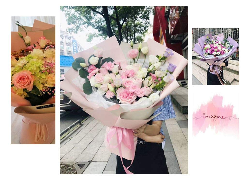 Xshelley (24pcs 8 colors 22.8 * 22.8 inches flower shop bouquet, DIY crafts, gift packaging or gift box packaging, waterproof flower wrapping paper