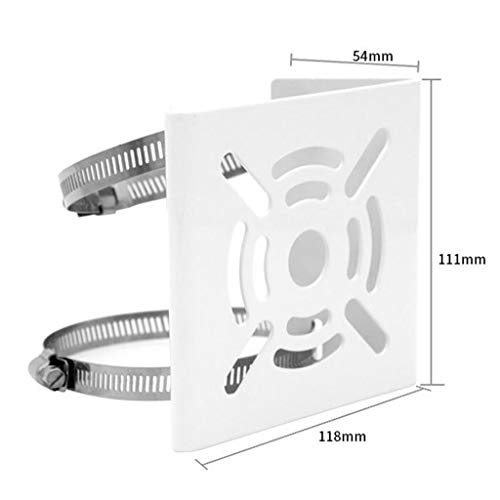 Universal Vertical Pole Mount Adapter with 2 Loops(20cm Diameter) Wall Mounting Loop Bracket and 4 Mounting Screws for CCTV Security Camera PTZ Dome