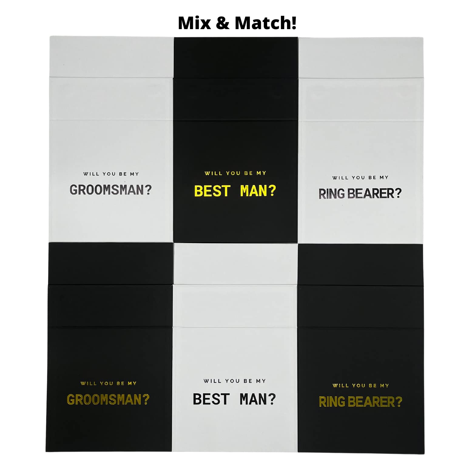 Groomsman Proposal Box | 1 Magnetic Lid Box | 1 Premium Groomsman Box | Groomsman Box, White & Black