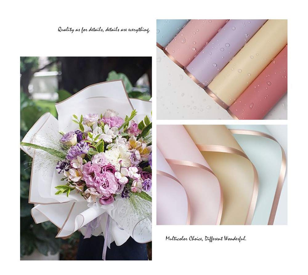 Xshelley (24pcs 8 colors 22.8 * 22.8 inches flower shop bouquet, DIY crafts, gift packaging or gift box packaging, waterproof flower wrapping paper