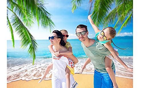 GYA 8x6ft Tropical Beach Backdrop Summer Palm Island Seaside Leaves Photography Background Props for Studio,Wedding,Party Photo Backdrops