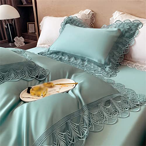 KUTDYK Velez Embroidered Bedding Set Fibre Duvet Cover Sheet Set Pillowcase Home Textiles (Color : D, Size : 220 * 240cm)