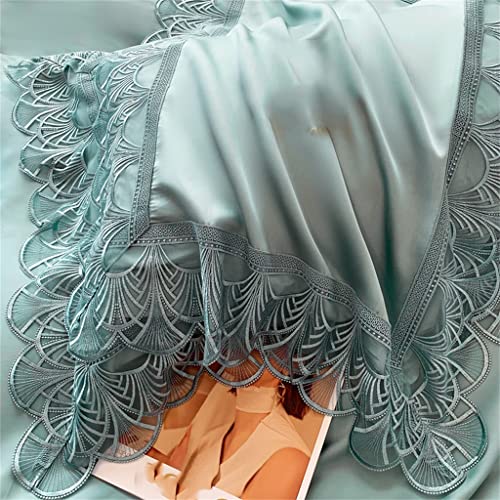 KUTDYK Velez Embroidered Bedding Set Fibre Duvet Cover Sheet Set Pillowcase Home Textiles (Color : D, Size : 220 * 240cm)