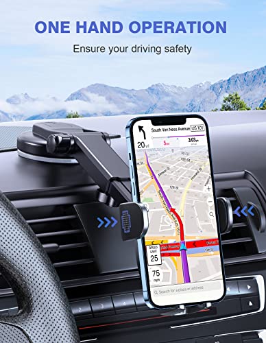 Ruiwwo Phone Mount for Car, Car Phone Holder Dashboard & Windshield, [Strong Suction] Universal Cell Phone Holder Car Compatible with iPhone 13 Pro Max/12/11/XS/8 and More