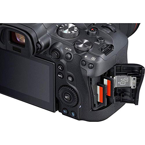 Canon EOS R6 Mirrorless Digital Camera with 24-105mm f/4-7.1 Lens (4082C022) + 64GB Memory Card + Case + Corel Software + 2 x LPE6 Battery + External Charger + Card Reader + LED Light + More (Renewed)