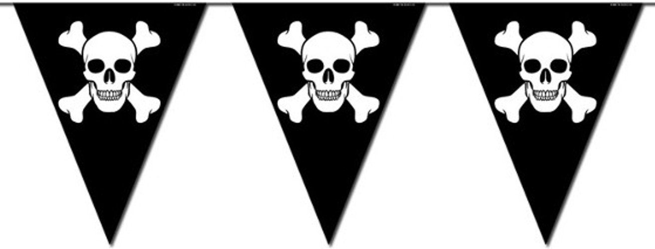 Beistle 50537 Jolly Roger Pennant Banner, 10-Inch by 12-Feet