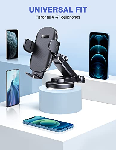 Ruiwwo Phone Mount for Car, Car Phone Holder Dashboard & Windshield, [Strong Suction] Universal Cell Phone Holder Car Compatible with iPhone 13 Pro Max/12/11/XS/8 and More