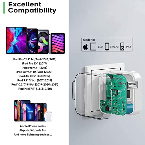 iPad Charger,Fast Apple Charger for iPhone 【Apple MFI Certified】12W Flodable Fast Charging USB Wall Charger Portable Travel Block with 2 Pack 6.6FT USB to Lightning Cable for iPad/Mini/Air/Pro,iPhone