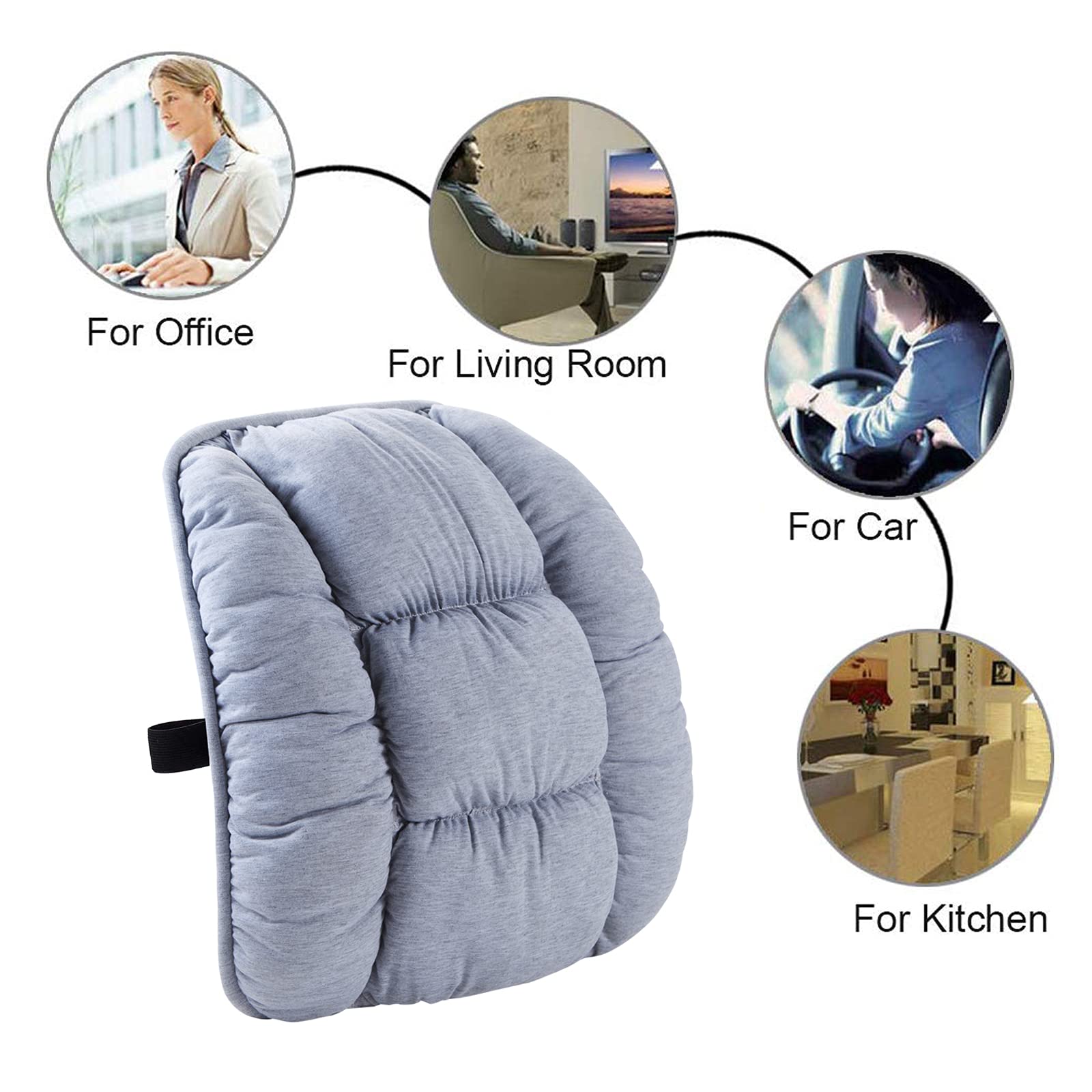 Big Hippo Lumbar Support Pillow, Orthopedic Lumbar Pillow/Back Cushion for Office Chair, Car Seat or Wheelchair - Ergonomic Design for Back Pain Relief