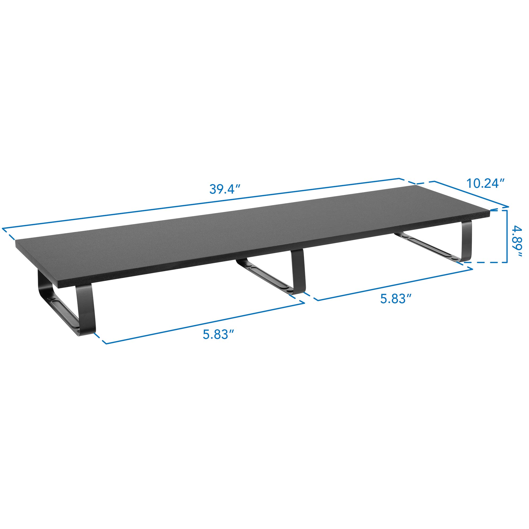 Mount-It! Extra Long Monitor Desk Riser [39 inches Extra Wide, 44 Lbs Capacity] Desktop Organizer for Double Computer Screens, Laptops, Desktops, TVs, Printers, Consoles (BLACK)