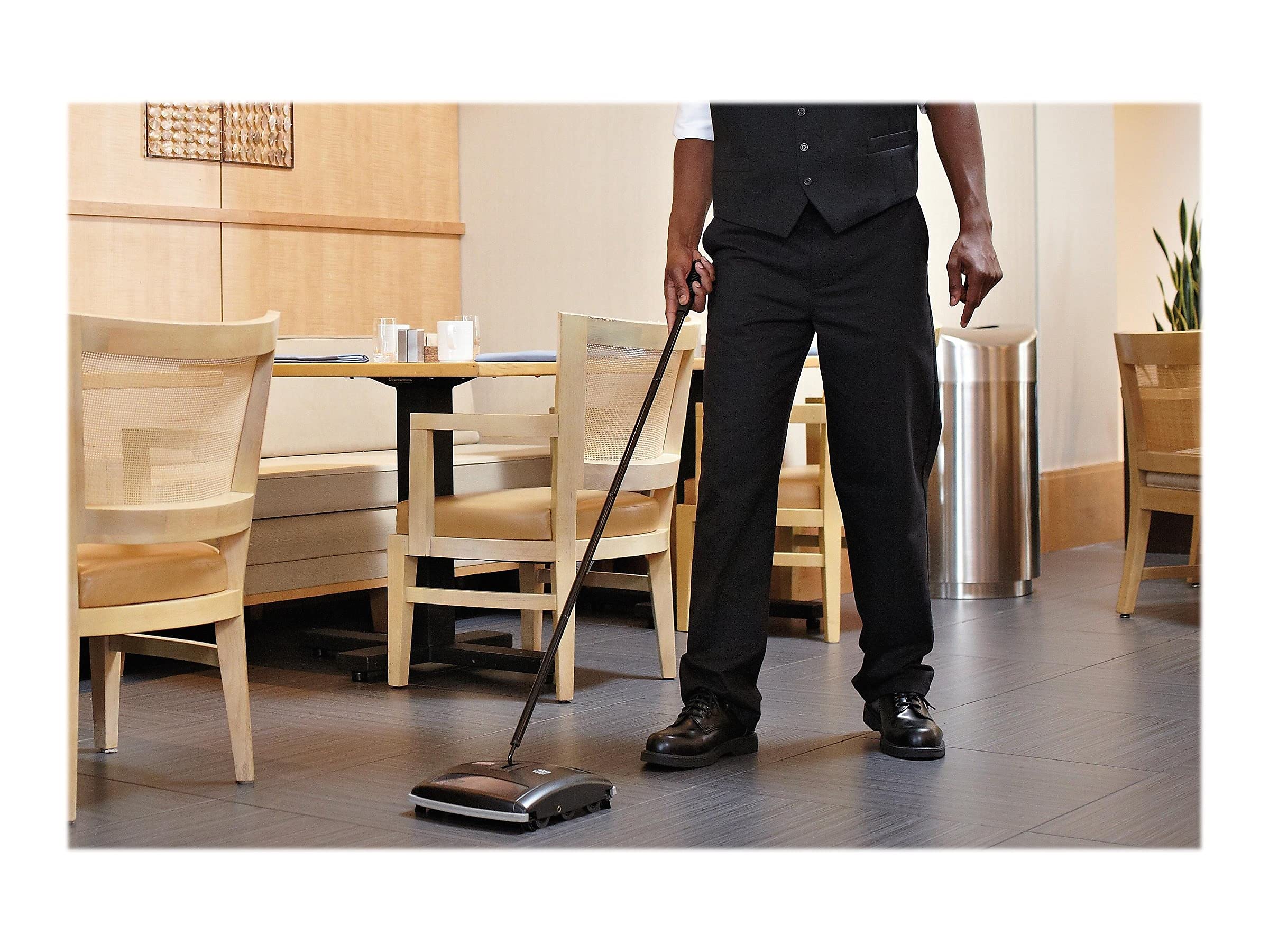 Rubbermaid Commercial Galvinized Steel Carpet & Floor Sweeper, Cordless Sweeper, Hardwood Floor Cleaner, Push Broom
