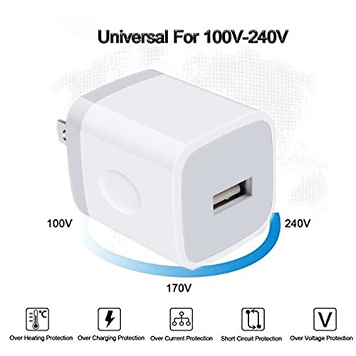USB Wall Charger, Power Adapter, VectorTech (2-Pack) 5V/1Amp Single Port Quick Charger Plug Cube for iPhone X 7/6S/6S Plus/6 Plus/6/5S/5, Samsung Galaxy S7/S6/S5 Edge, LG, HTC, Huawei, Moto, Kindle