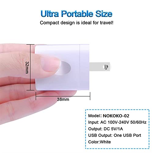 USB Wall Charger, Power Adapter, VectorTech (2-Pack) 5V/1Amp Single Port Quick Charger Plug Cube for iPhone X 7/6S/6S Plus/6 Plus/6/5S/5, Samsung Galaxy S7/S6/S5 Edge, LG, HTC, Huawei, Moto, Kindle