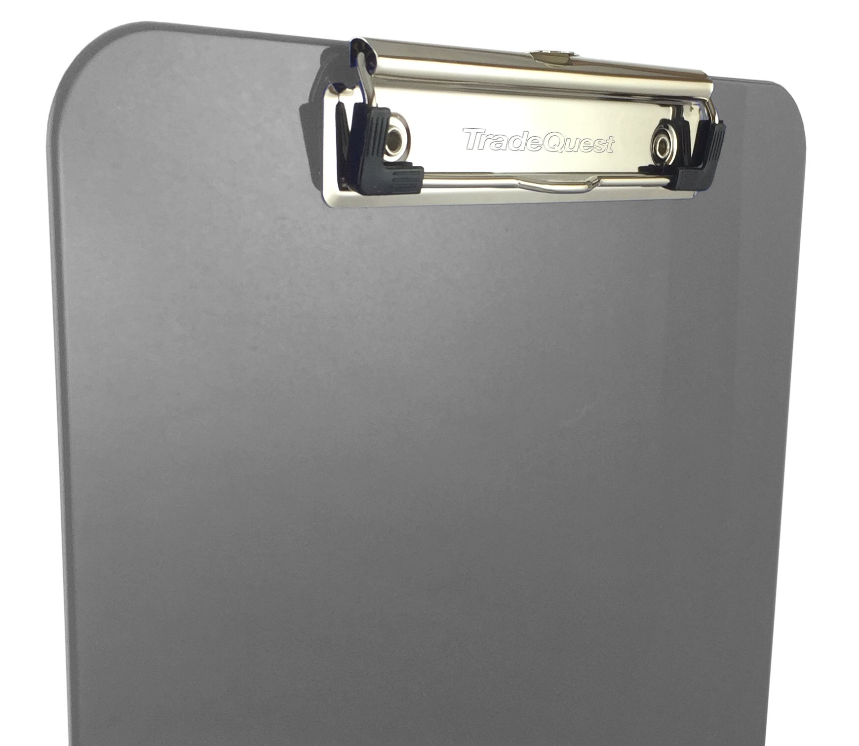 Trade Quest Plastic Clipboard Opaque Color Letter Size Low Profile Clip (Pack of 6) (Gray)