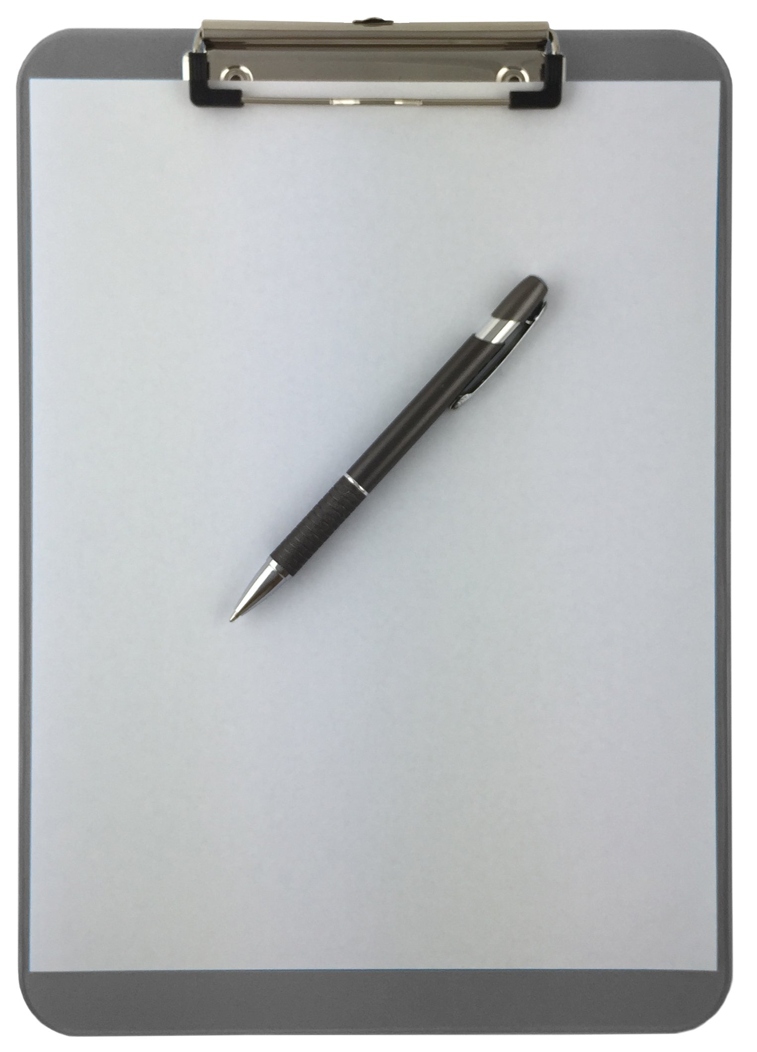 Trade Quest Plastic Clipboard Opaque Color Letter Size Low Profile Clip (Pack of 6) (Gray)