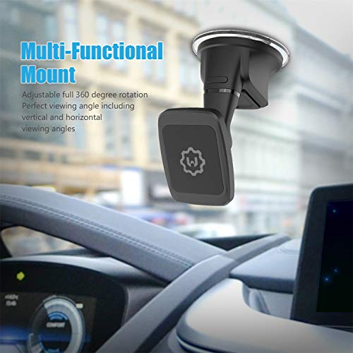 WixGear Dashboard Mount, Universal Magnetic Car Mount Holder, Windshield Mount and Dashboard Mount Holder for Cell Phones with Strong Dashboard Gell– (New Rectangle Head)