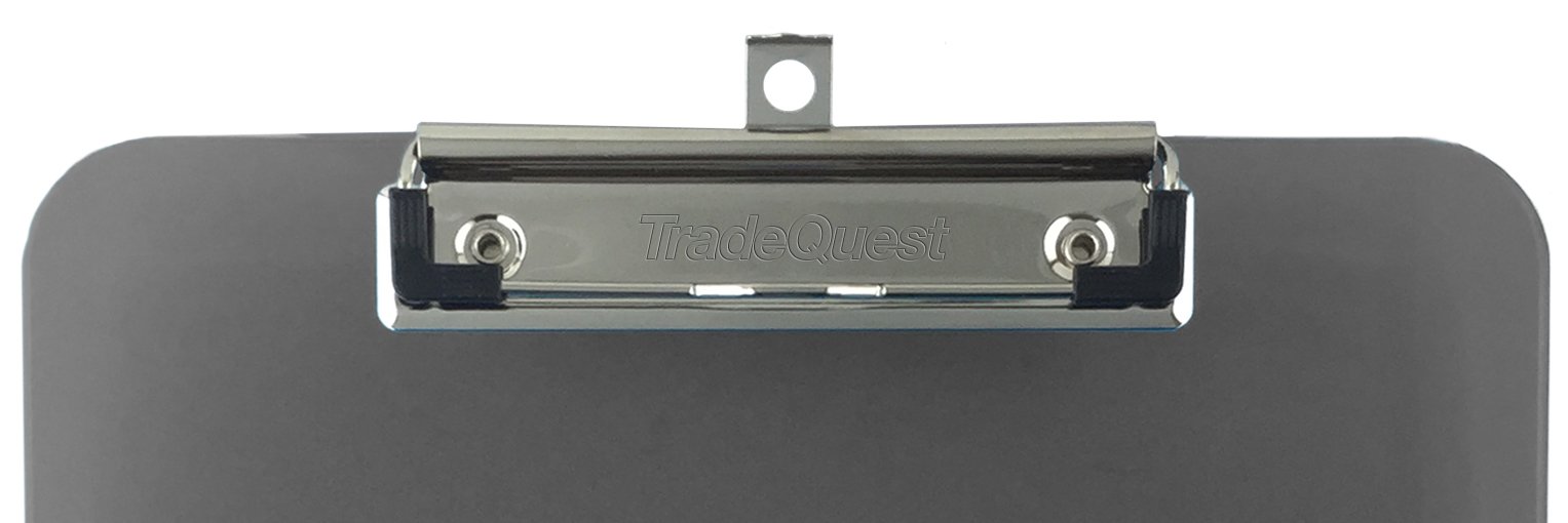 Trade Quest Plastic Clipboard Opaque Color Letter Size Low Profile Clip (Pack of 6) (Gray)