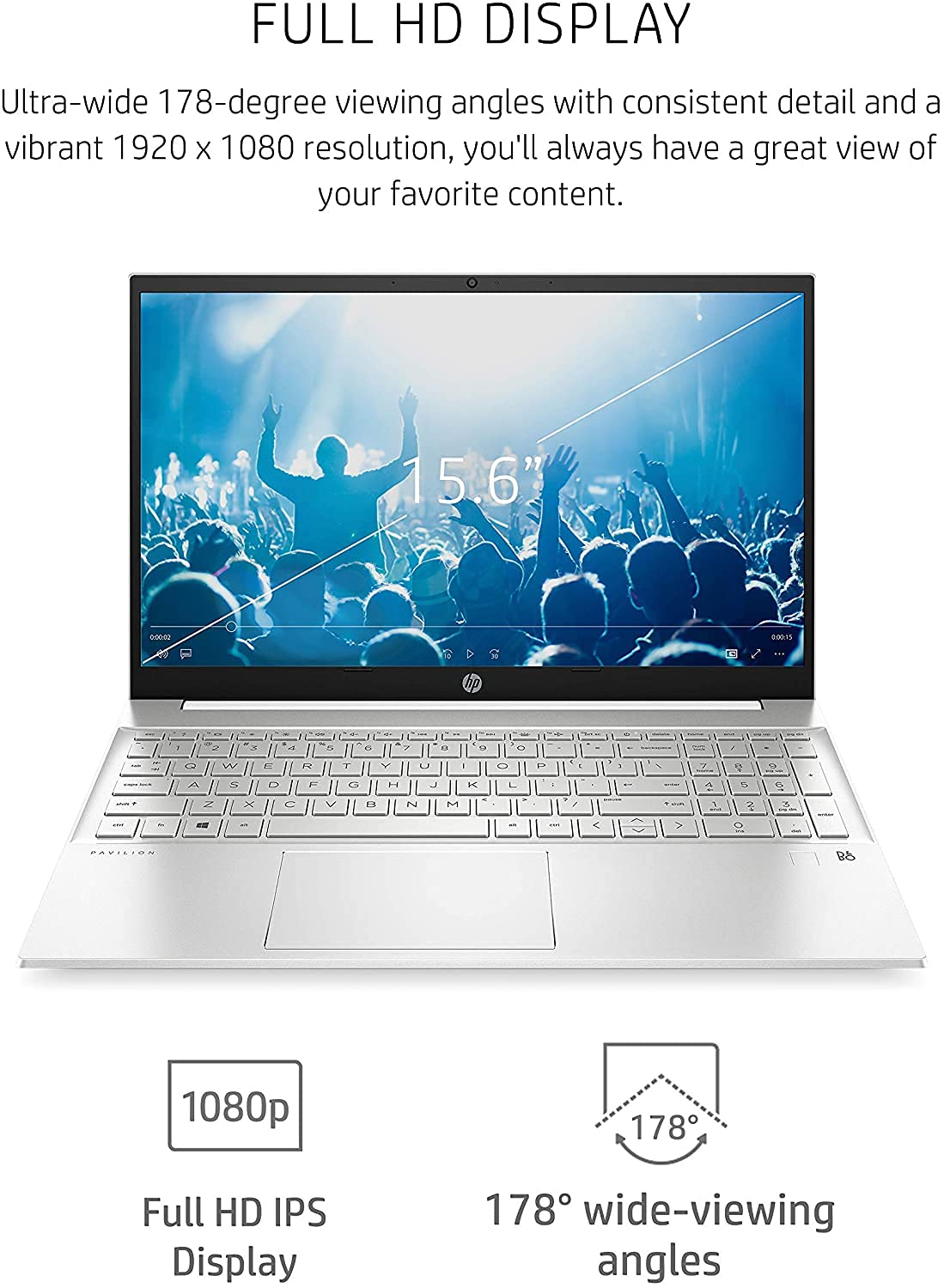 HP Pavilion 15.6'' FHD Business Laptop, 11th Gen Intel Core i7-1165G7 Processor, Windows 10 Pro, 32GB RAM, 2TB SSD, Fast Charge, SD Reader, HDMI, Wi-Fi, Bluetooth, Webcam, 32GB Tela USB Card