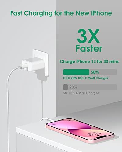 Type C Charging Block [3 Pack] 20W iPhone Charger Block USD C Charger Block Fast Charging for iPhone iPhone 14/14 pro/14 plus/14 pro max/13/12/11/SE/XR/8, iPad Pro/Mini, Galaxy, Pixel 4/3 and More