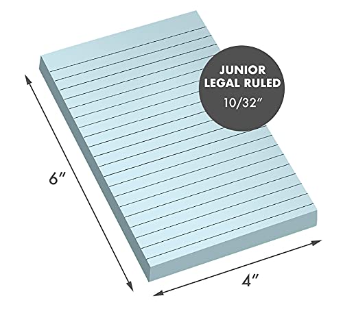 MoreWith Lined Sticky Notepads, 4x6, Pack of 3 Sticky Notes, Pastel Colors (Blue, Green), 100 Sheets Per Pad, Recyclable & Eco-Friendly