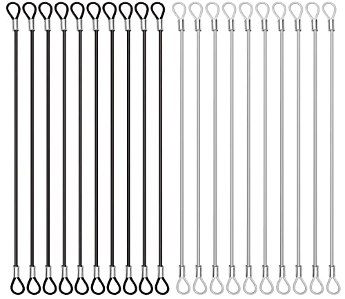 20 Pack Safety Stainless Steel Tethers,2 Color Coated Security Tether Lanyard Kit Cable Wire Compatible with Gopro Hero All Editions,Action Camera Series Devices and Other Applicable Equipment