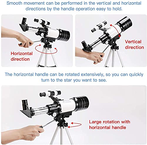 Telescope for Kids &Adults &Beginners,70mm Aperture 300mm AZ Mount with Adjustable Tripod and Fully Multi-Coated Optics, Portable Astronomy Refractor Telescope, Wireless Remoteā¦