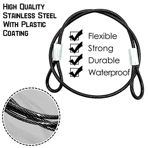 20 Pack Safety Stainless Steel Tethers,2 Color Coated Security Tether Lanyard Kit Cable Wire Compatible with Gopro Hero All Editions,Action Camera Series Devices and Other Applicable Equipment