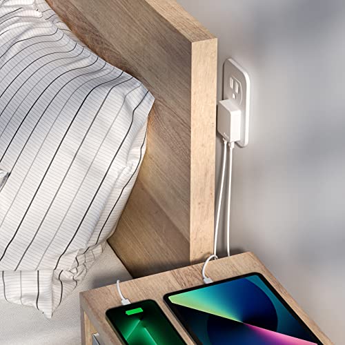 Nekmit Dual Port Ultra Thin Flat USB Wall Charger with Smart IC, 2 Pack