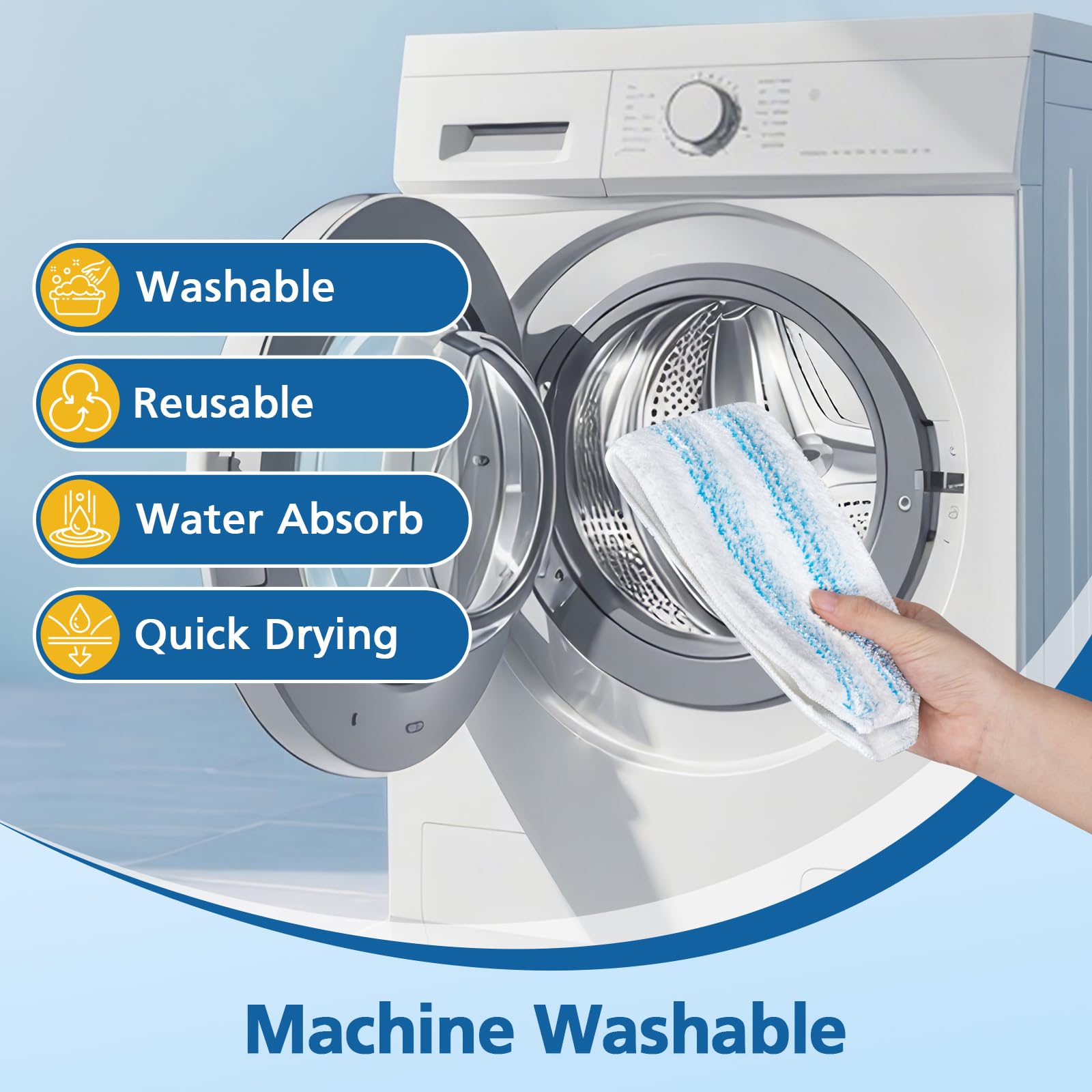 Vacuum Mop Replacement Pads, Compatible with Roborock S7 S7+ T7 T7S T7S Plus S7MaxV S7MaxV Plus S7MaxV Ultra Robot Vacuum, Washable Mop Cloth Rags Reusable Soft Mopping Pad Parts Accessories(6 Pcs)