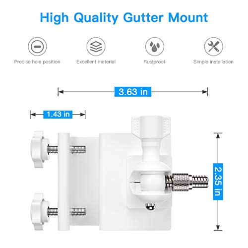 Gutter Mount for Arlo Ultra, Arlo Essential, Arlo Pro 3, Arlo Pro 4, Arlo HD, eufy Cam and Other Arlo Cameras (White, 2 Pack by OkeMeeo)