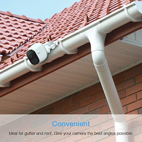Gutter Mount for Arlo Ultra, Arlo Essential, Arlo Pro 3, Arlo Pro 4, Arlo HD, eufy Cam and Other Arlo Cameras (White, 2 Pack by OkeMeeo)